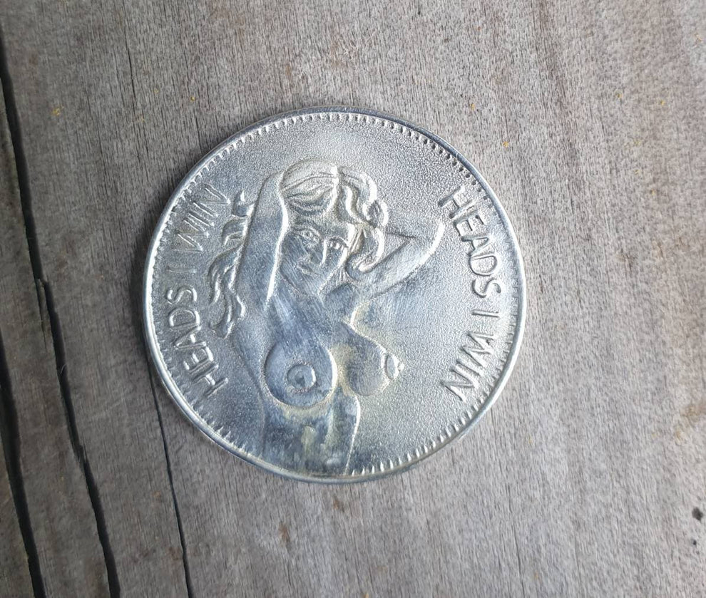 Silver coin,heads and tails coin, sterling silver.flip a coin ...
